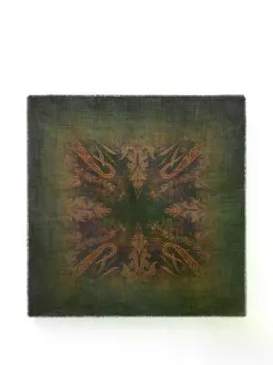 Etro Wool And Silk Scarf With Faded Floral Paisley Motif - Green