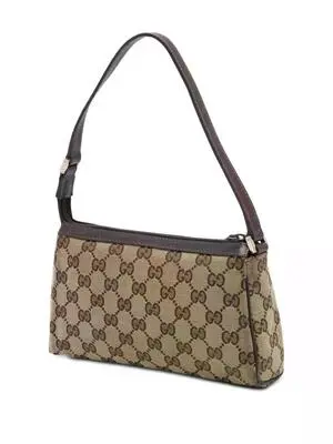 Gucci Gg Canvas Abbey D Ring Pochette Handbag - Neutrals