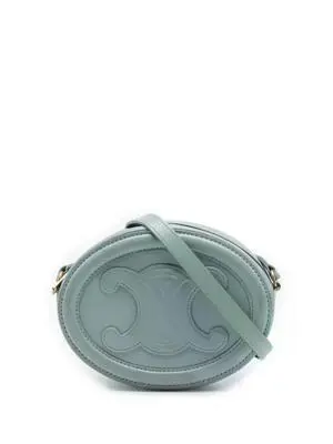 Celine 2022 Small Calfskin Cuir Triomphe Oval Crossbody Bag - Blue