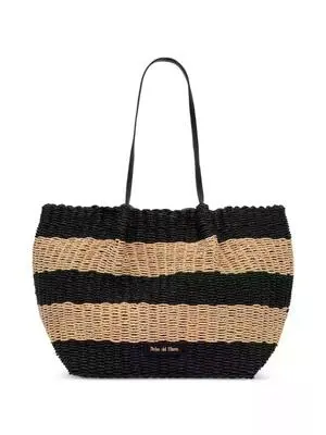 PEDRO DEL HIERRO Striped Woven Raffia Tote Bag