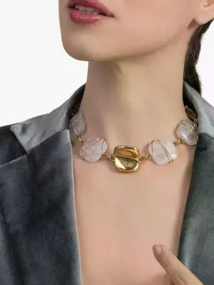 Gas Bijoux Rainbow Square Stone Necklace