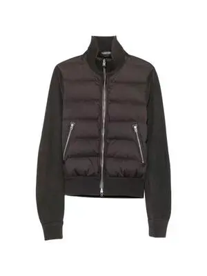 TOM FORD Quilted-panel Zip-up Jacket - Black