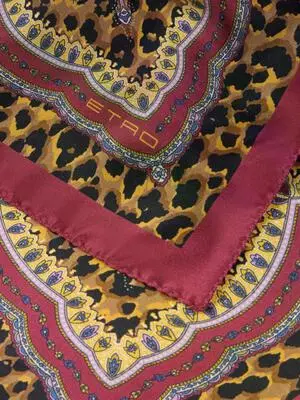 Etro Paisley-print Leopard-pattern Scarf