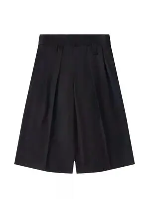 Simone Rocha Peeling-waist Wide-leg Pleated Shorts - Black