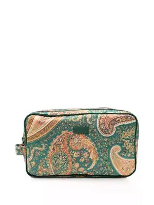 Etro Paisley-print Wash Bag - Green