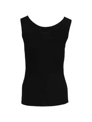 Isaia Ribbed-knit Top - Black