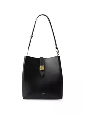 Soeur Logo-plaque Leather Shoulder Bag - Black