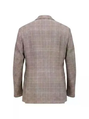 Isaia Check-pattern Double-breasted Jacket