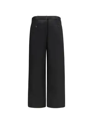 Sacai Belted Pleated Trousers - Black