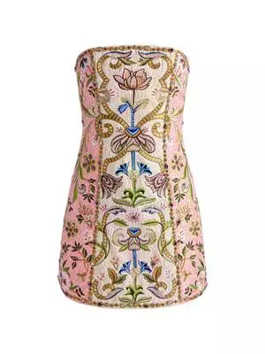 Alice + Olivia Katia Floral-motif Strapless Mini Dress - Neutrals