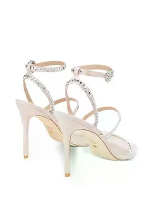 STUART WEITZMAN Gemcut Crystal-embellished Suede Heeled Sandals