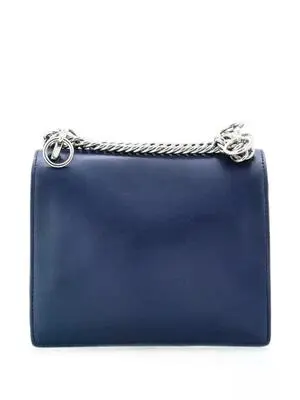 Fendi Eyelet Kan I Leather Shoulder Bag With Crystals