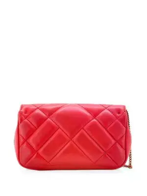 Versace Medusa Icon Chain Flap Bag Quilted Leather Mini Crossbody Bag - Red