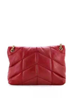 Saint Laurent Loulou Matelasse Chevron Leather Medium Shoulder Bag - Red