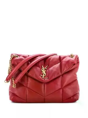 Saint Laurent Loulou Matelasse Chevron Leather Medium Shoulder Bag - Red