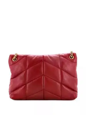 Saint Laurent Loulou Matelasse Chevron Leather Medium Shoulder Bag - Red