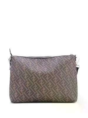 Fendi Zucca Coated Canvas And Leather Messenger Bag