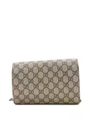 Gucci Dionysus Chain Wallet Gg Coated Canvas Small Crossbody Bag - Brown