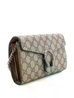 Gucci Dionysus Chain Wallet Gg Coated Canvas Small Crossbody Bag - Brown