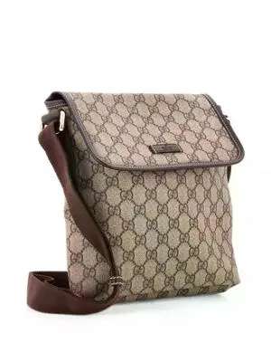 Gucci Gg Coated Canvas Flap Messenger Bag
