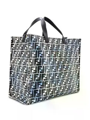 Fendi Shopper Joshua Vides Zucca Coated Canvas Large Tote Bag