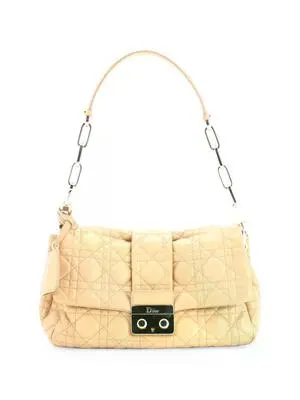 Dior New Lock Flap Bag Cannage Quilt Lambskin Small Shoulder Bag - Neutrals
