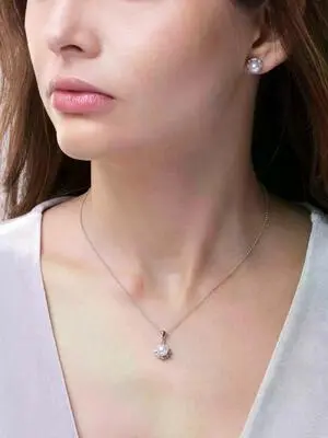 Yoko London Freshwater Pearl And Diamond Necklace - Silver