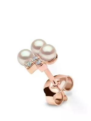 Yoko London Pearl And Diamond V-shape Earrings