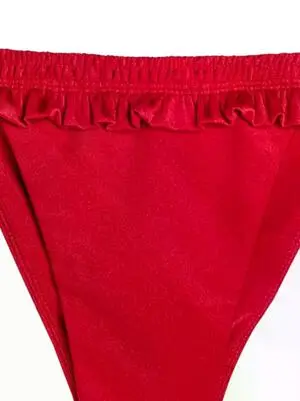 Faithfull The Brand Alma Ruffled Bikini Bottoms - Red