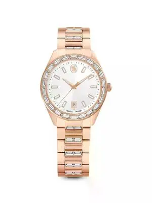 SWAROVSKI Matrix 40mm Watch With Crystal Bezel - White