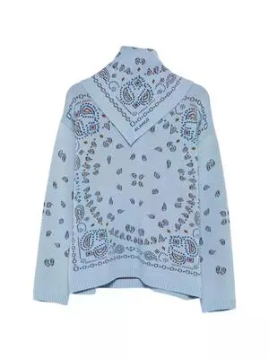 Alanui Bandana-jacquard Sweater - Blue