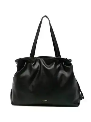 Liu Jo Logo-plaque Gathered Tote Bag - Black
