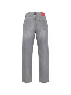 Isaia Button-up Straight-leg Jeans - Grey