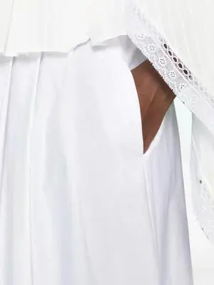 Ermanno Scervino Broderie Anglaise Pleated Midi Skirt