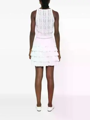 ANTONINO VALENTI Pointelle-knit Ruffled Mini Dress
