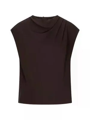 Agnona Draped Sleeveless Blouse - Brown