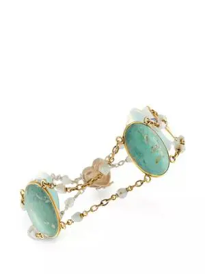 LB EXCLUSIVE Turquoise And Seed-pearl Bracelet - Gold