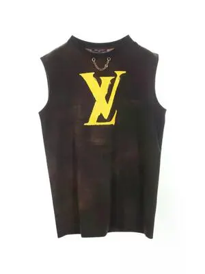 LOUIS VUITTON 2010s -print Tank Top - Black