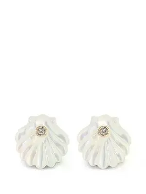 Mateo Venus Shell Diamonds Earrings