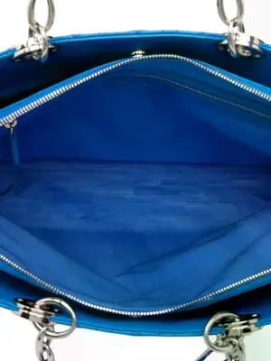 Dior Lambskin Cannage Soft Zipped Shopping Tote Bag - Blue