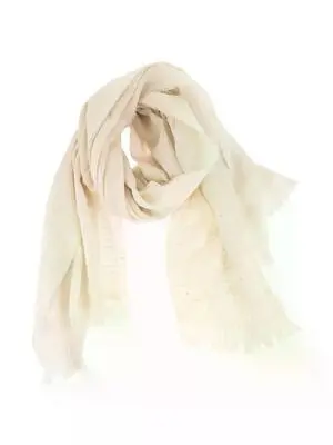 Peserico Check-pattern Sequin-embellished Scarf - Neutrals
