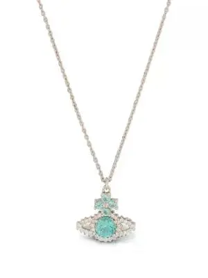 VIVIENNE WESTWOOD Orb Pendant Necklace With Crystal Embellishment - Silver
