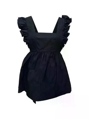 SELF-PORTRAIT Ruffled Tie-back Blouse - Black