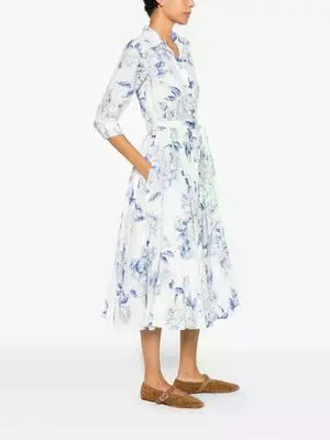 LAVI COUTURE Floral Print Belted Dress