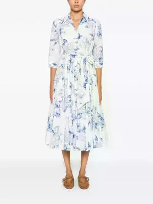 LAVI COUTURE Floral Print Belted Dress
