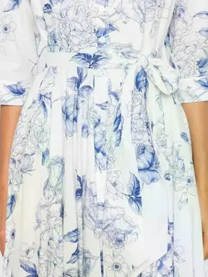 LAVI COUTURE Floral Print Belted Dress