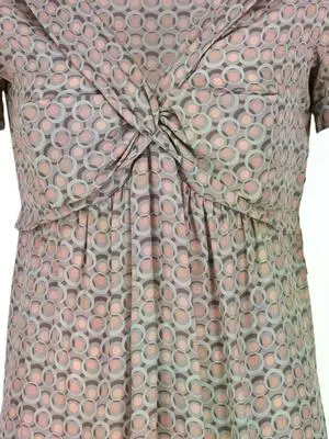 Moschino Geometric Print Twist Detail Mini Dress