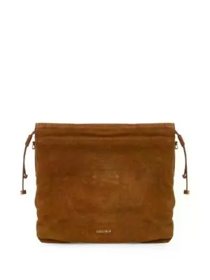 COCCINELLE Logo-patch Suede Shoulder Bag