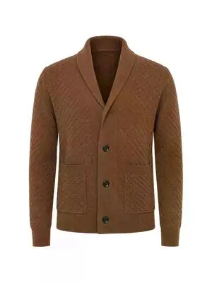 PAOLO PECORA Shawl-collar Waffle-knit Cardigan