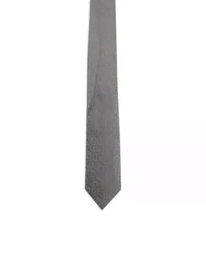 Giorgio Armani Silk Jacquard Logo Tie - Grey